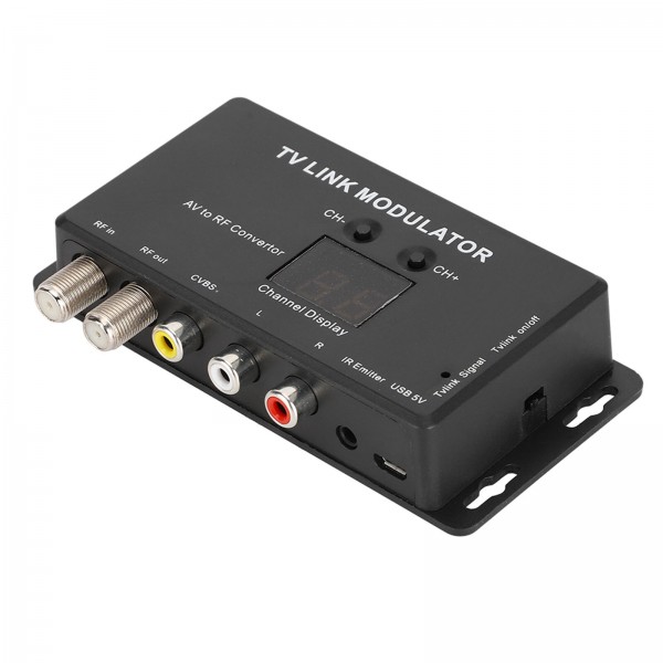 UHF TV LINK Modulator AV to RF Converter IR Extender With Channel Display